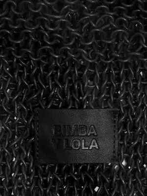Bimba Y Lola Medium Mesh Shoulder Bag With Leather Details