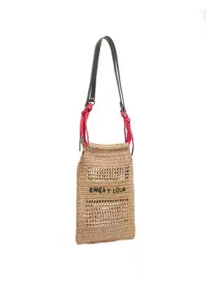 Bimba Y Lola Small Woven Raffia Shoulder Bag - Neutrals