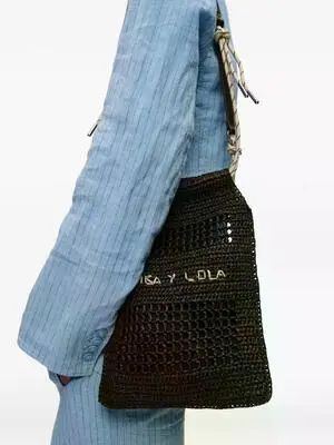 Bimba Y Lola Woven Shoulder Bag - Brown
