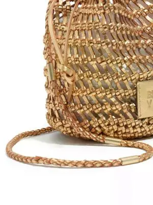Bimba Y Lola Braided Leather Bucket Bag - Gold