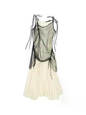 Bimba Y Lola Gathered Midi Dress - Neutrals