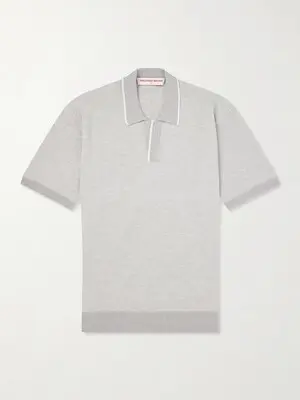 Orlebar Brown Horton Cotton And Wool-blend Polo Shirt - Gray