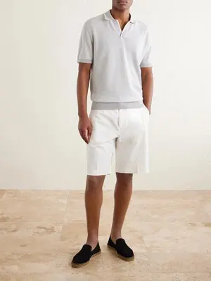 Orlebar Brown Horton Cotton And Wool-blend Polo Shirt - Gray