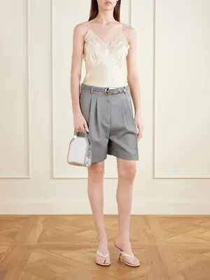 Stella McCartney Falabella Tiny Crinkled Metallic Shoulder Bag - Silver