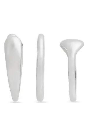 Nordstrom Set Of Three Organic Teardrop Band Rings - Silver