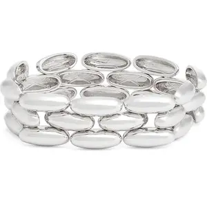 Nordstrom Pebble Link Wide Stretch Bracelet - Silver