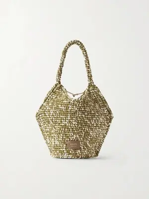 Khaite KHAITE Lotus Mini Woven Tote Green