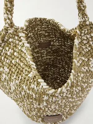 Khaite Lotus Mini Woven Tote - Green