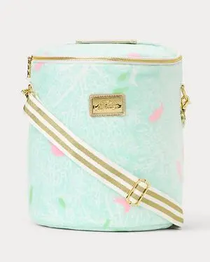 Lilly Pulitzer® Cylinder Cooler Bag With Gold Accents - Mint