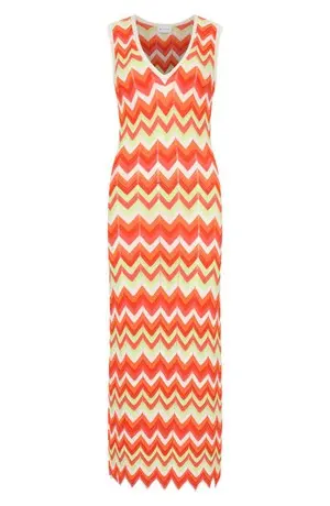 MILLY Kaela Metallic Cover-up Knit Midi Dress