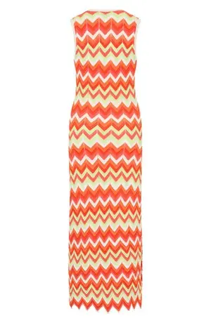 MILLY Kaela Metallic Cover-up Knit Midi Dress