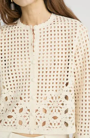 FRAME The Postcard Open Stitch Cardigan