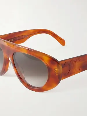 Celine Aviator Metal Sunglasses - Tortoiseshell