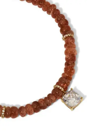 Nadri 18k Gold-plated Cubic Zirconia And Carnelian Slider Bracelet - Gold/orange