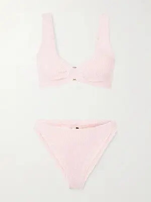 Hunza G Original Crinkle Embellished Bikini - Pink