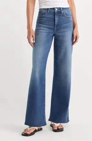 Good American Soft-tech High Waist Wide Leg Jeans