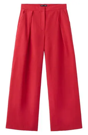 Mango Straight Leg Pants - Red