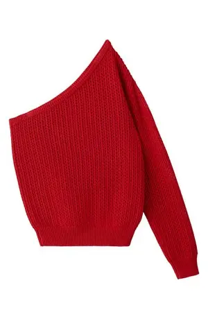 Mango One-shoulder Open Stitch Sweater
