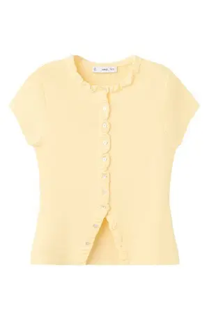 Mango Frill Short Sleeve Cardigan