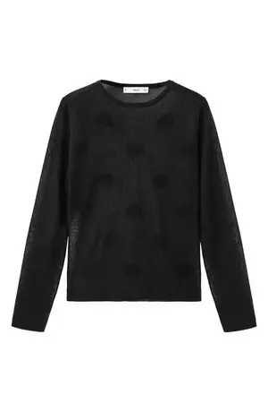Mango Polka Dot Fine Knit Sweater