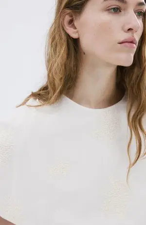 Mango Embroidered Dolman Sleeve Cotton Top