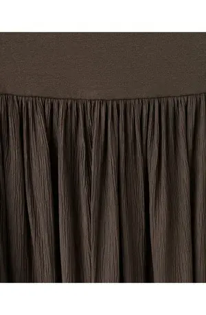 Mango One-shoulder Flared Maxi Dress - Brown