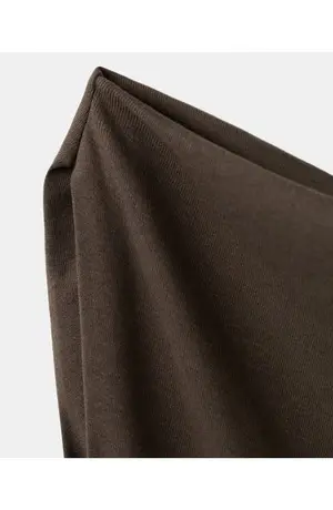 Mango One-shoulder Flared Maxi Dress - Brown