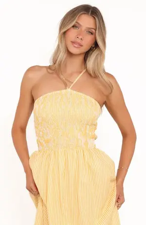 PETAL & PUP Aviva Stripe Cotton Maxi Sundress