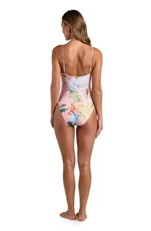 L'Agence Remi Tropical Print Underwire One-piece Swimsuit - Pink Multi