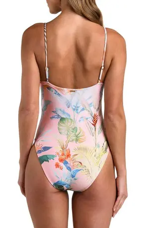 L'AGENCE Remi Tropical Print Underwire One-piece Swimsuit
