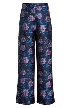 SUGARLIPS Floral Jacquard Wide Leg Pants