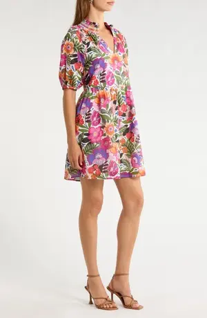 SUGARLIPS Rendal Floral Babydoll Mini Dress - Floral-multi