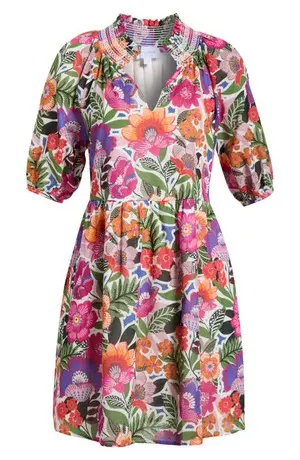 SUGARLIPS Rendal Floral Babydoll Mini Dress - Floral-multi