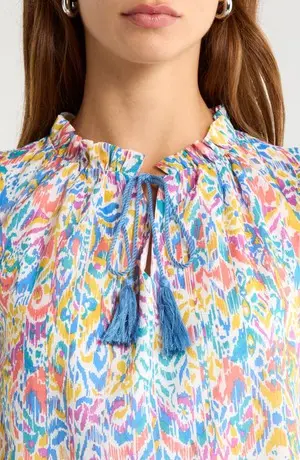 SUGARLIPS Deniza Flutter Sleeve Top - Cream-multi