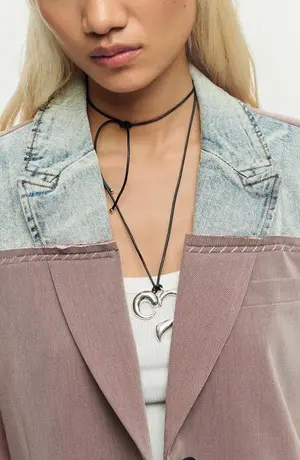 Desigual Contrasting Denim Panel Blazer