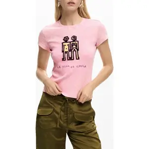 Desigual Graphic T-shirt - Fuchsia
