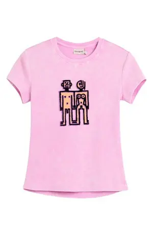 Desigual Graphic T-shirt - Fuchsia