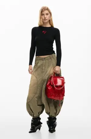 Desigual Embroidered Heart Long Sleeve T-shirt