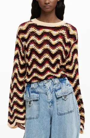 Desigual Elasticized Ankle Cuff Straight Leg Jeans