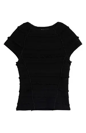 Desigual Cap Sleeve T-shirt With Ruffle Trim