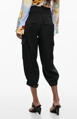 Desigual Cropped Cargo Pants With Adjustable Cuffs