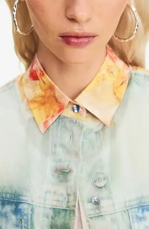 Desigual Mixed Media Button-up Shirt