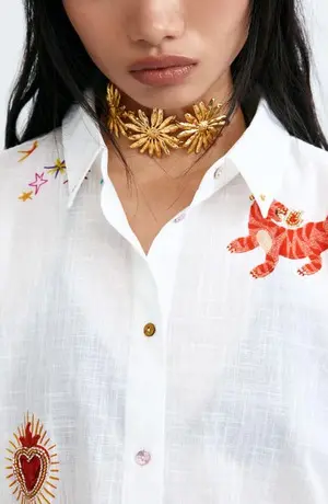 Desigual Embroidered Woven Shirt