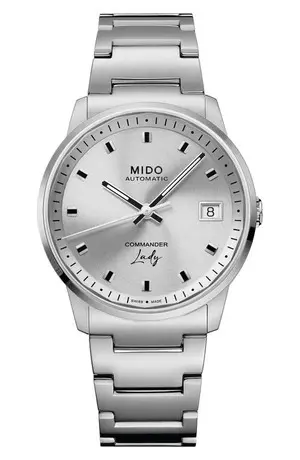 MIDO Commander Lady Automatic Stainless Steel Watch - Silver