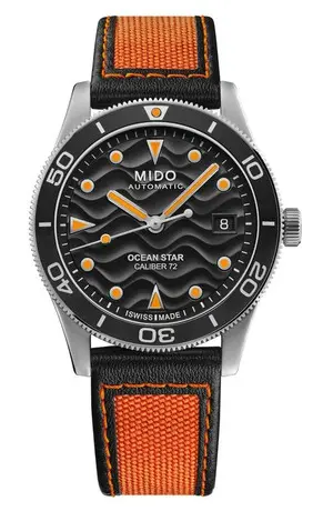 MIDO Ocean Star 39 Automatic Watch With Webbing Strap - Black