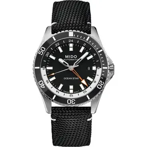 MIDO Ocean Star Gmt Automatic Watch With Webbing Strap - Black