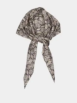 PAULA Edon Snakeskin Printed Silk Twill Scarf