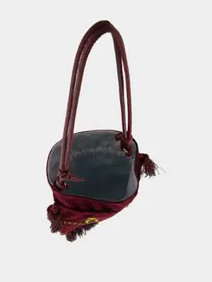 PAULA Embroidered Velvet Bag With Tassel