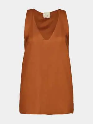 PAULA Nama Serena Cinnamon Stick Silk Tank Top - Orange