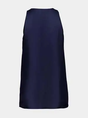 PAULA Nama Serena Peacoat Silk Tank Top - Blue